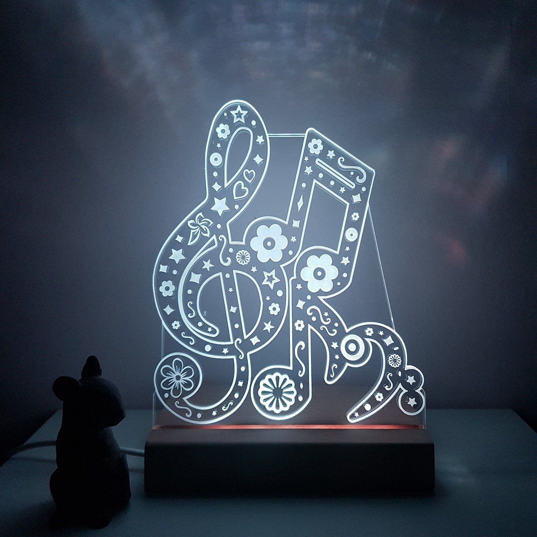 Music Notes Light, Music Themed Gift, Gift for Musicians, Colour ...