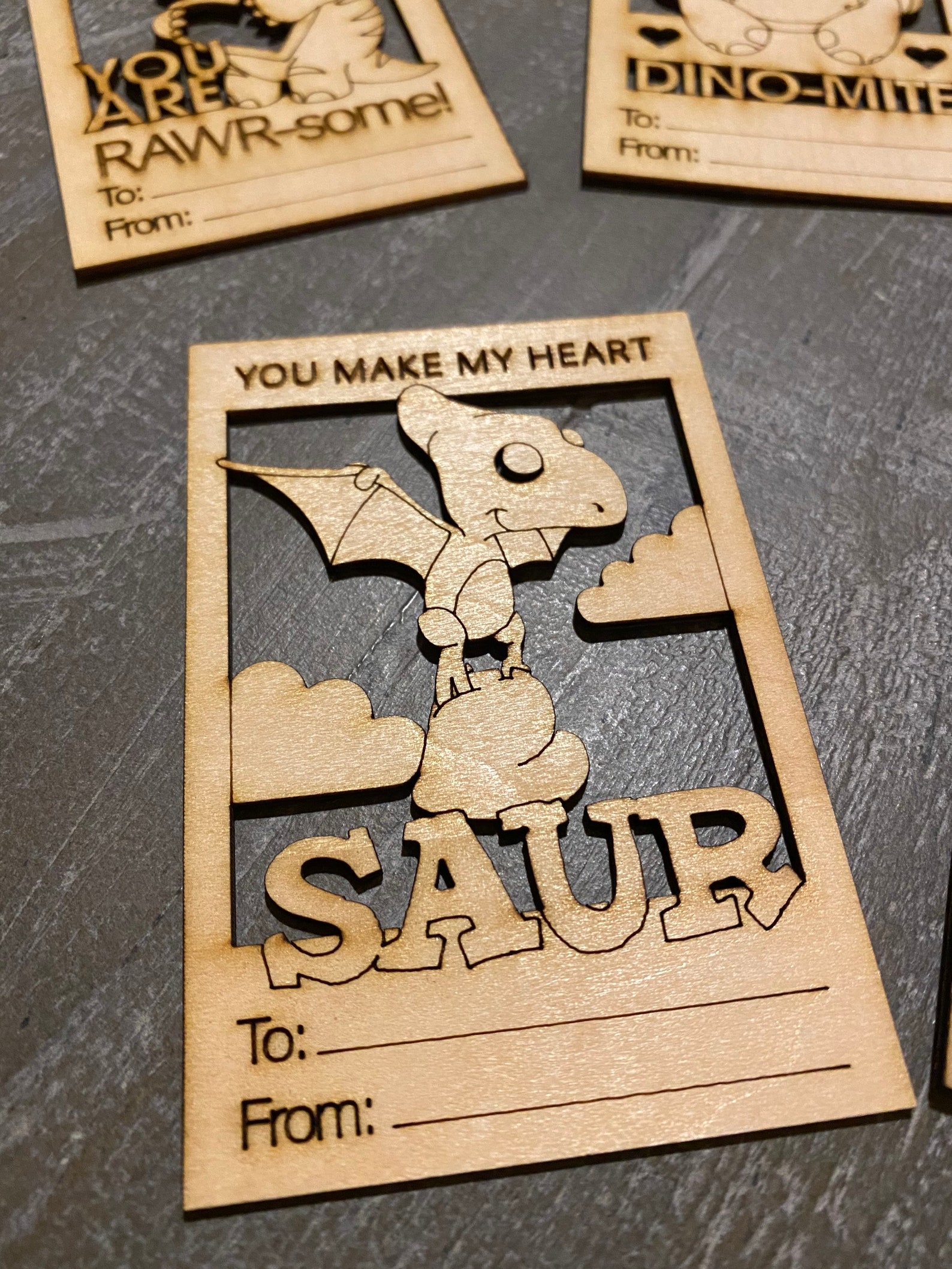 Saint Valentin carte valentine laser en bois carte bois | Etsy