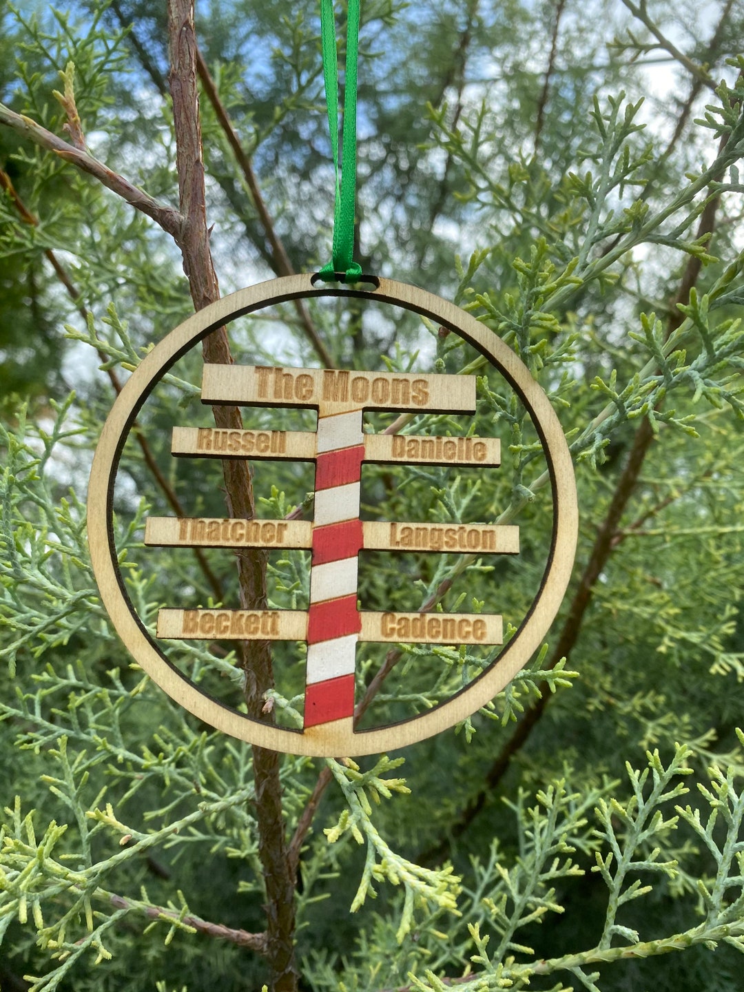 North Pole | Family Name | Childs Name | Red and White | Candy Cane ...