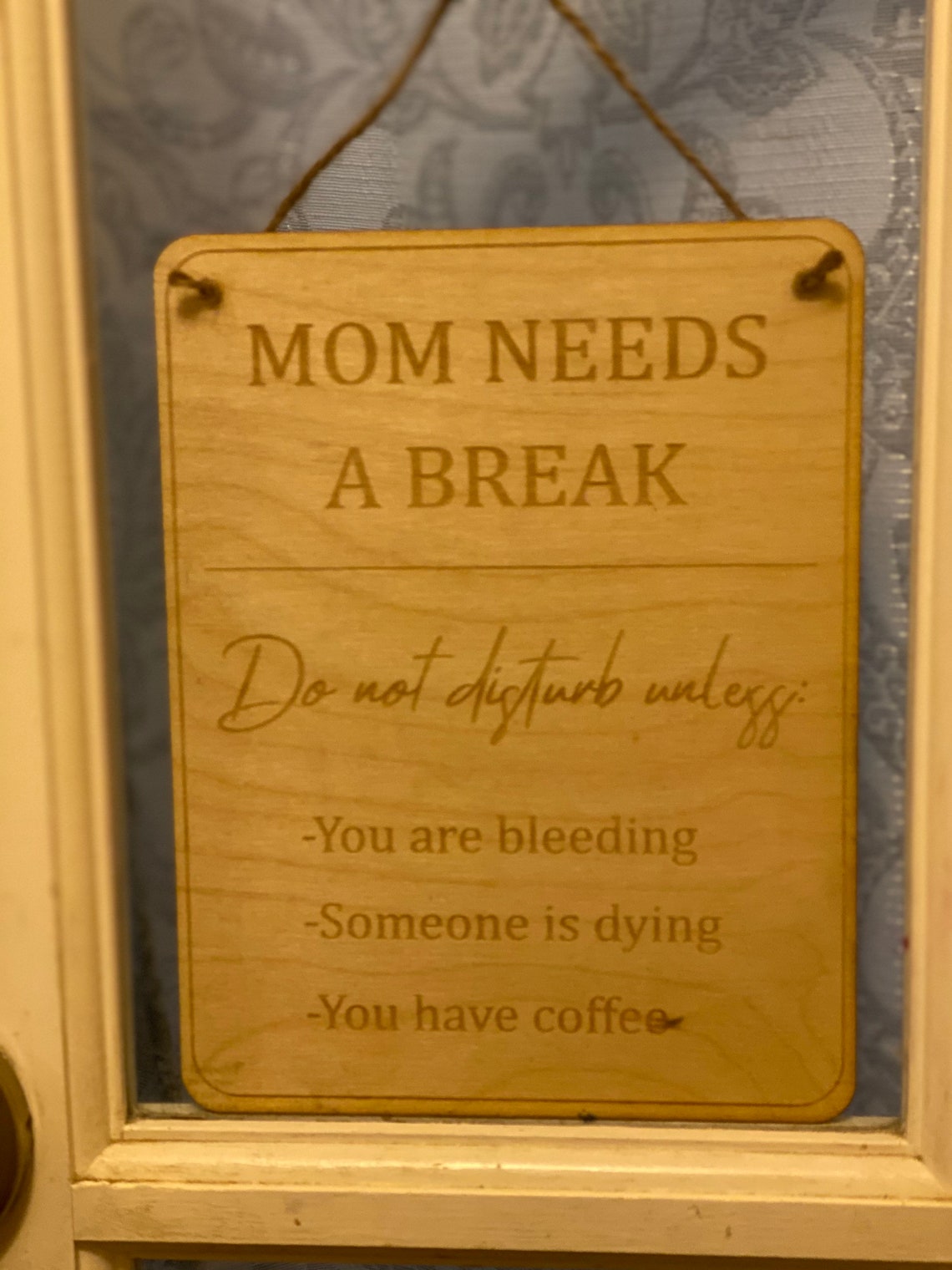 Mom needs a break Bring coffee Do not Disturb Working | Etsy