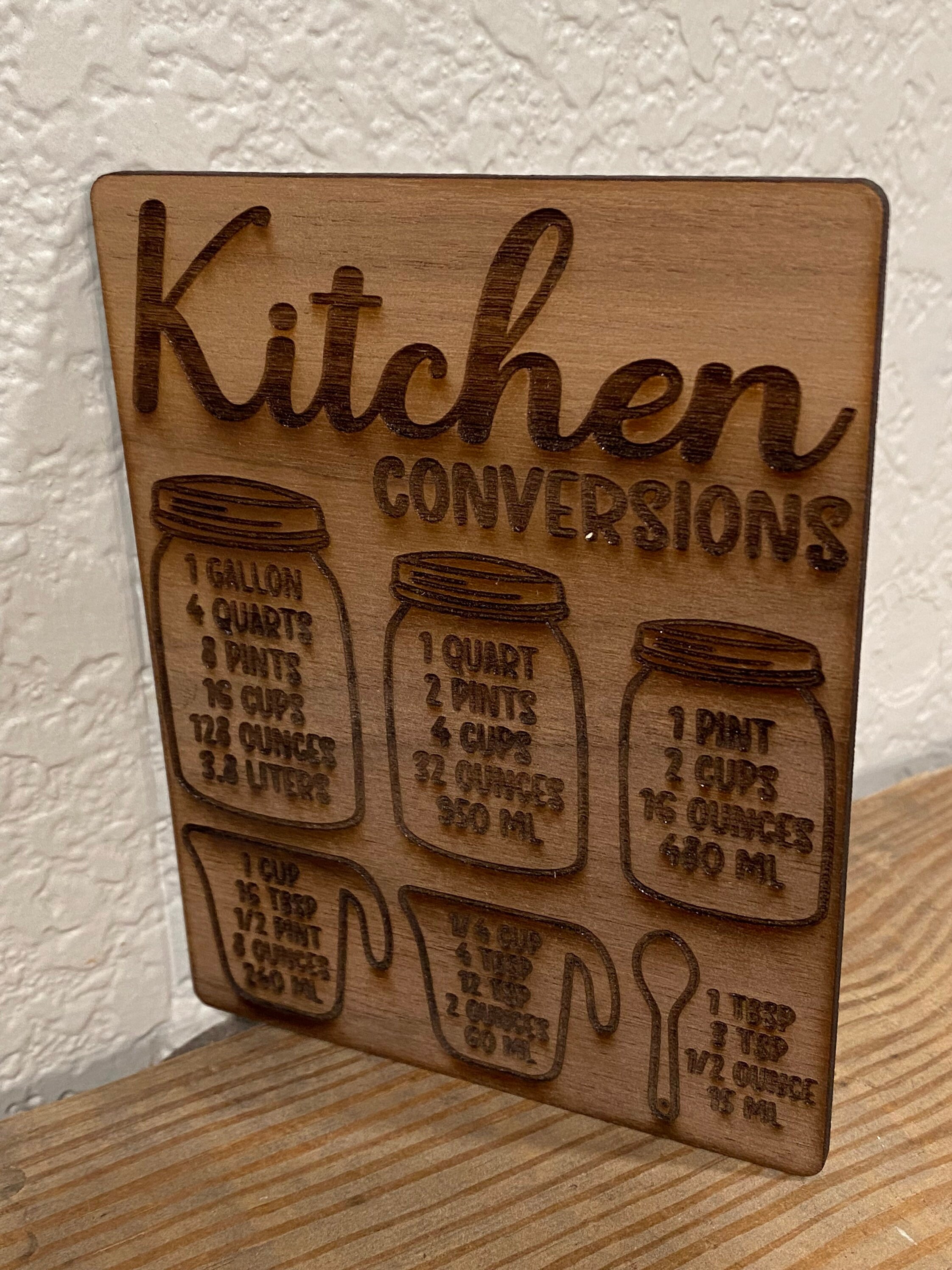 Kitchen Conversion Chart Magnet Kitchen Sign Make Measuring - Etsy