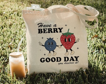 Retro Strawberry Print Tote Bag Cute Shopping Grocery Bags - Etsy