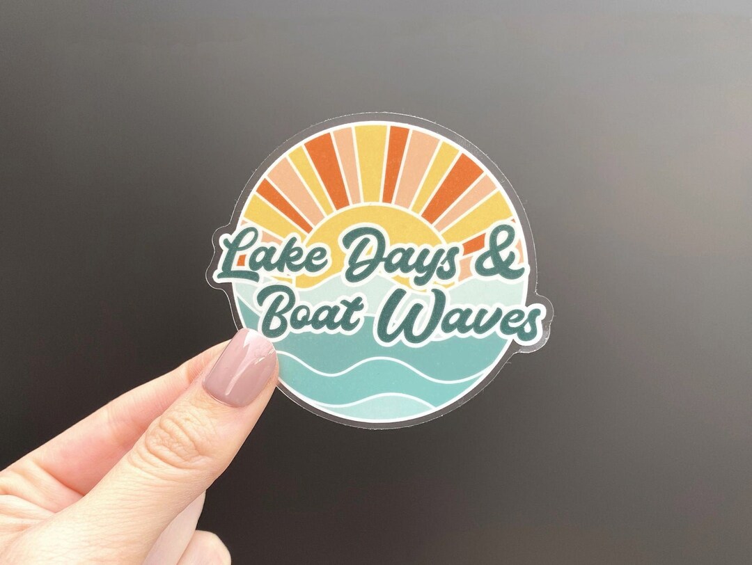 Lake Days Boat Waves Sticker Waterproof Boating Decal Lake - Etsy