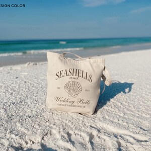 Seashells & Wedding Bells Bachelorette Bag Custom Beach Bachelorette ...