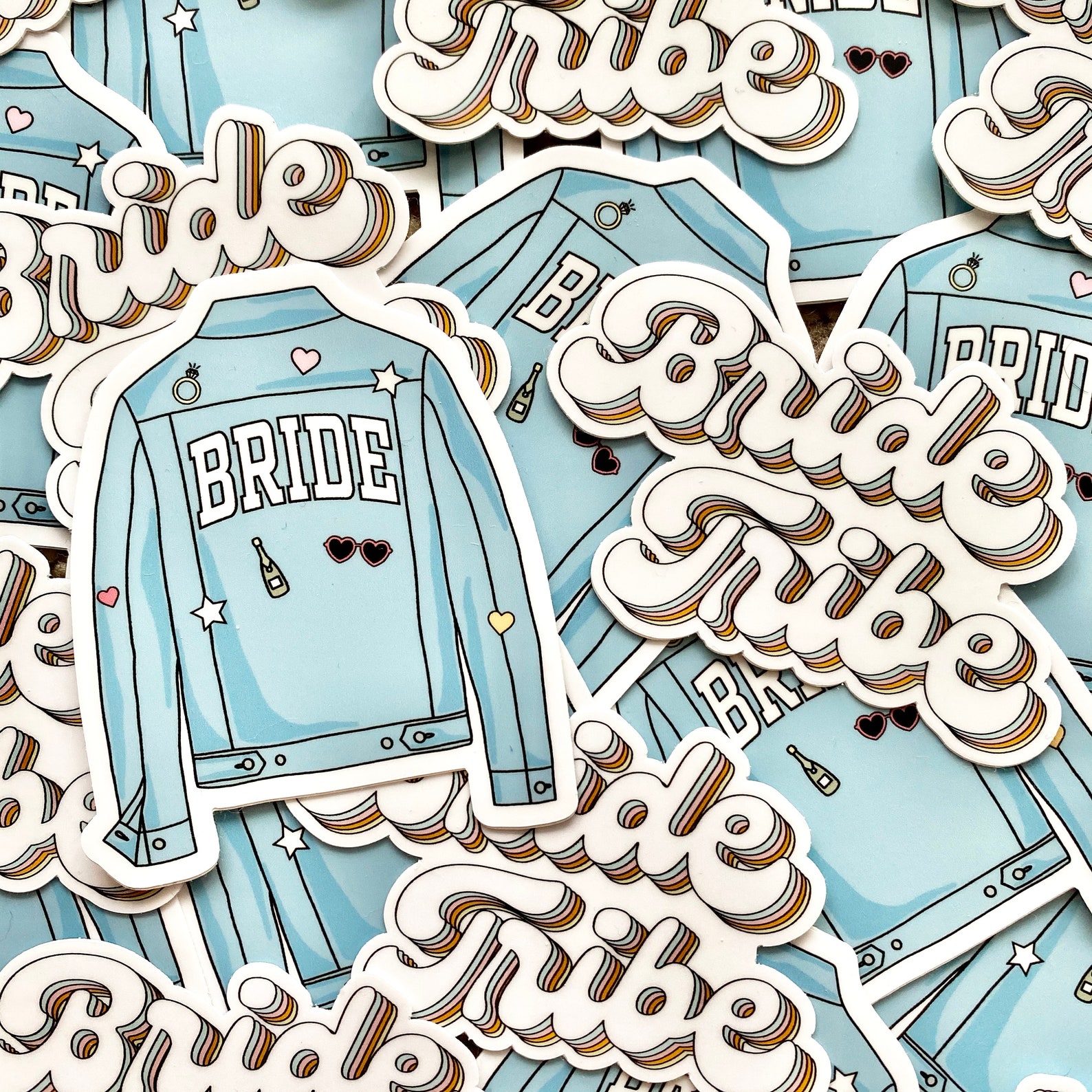 Bride Sticker Retro Wedding Decal Bride Jacket Sticker Small | Etsy