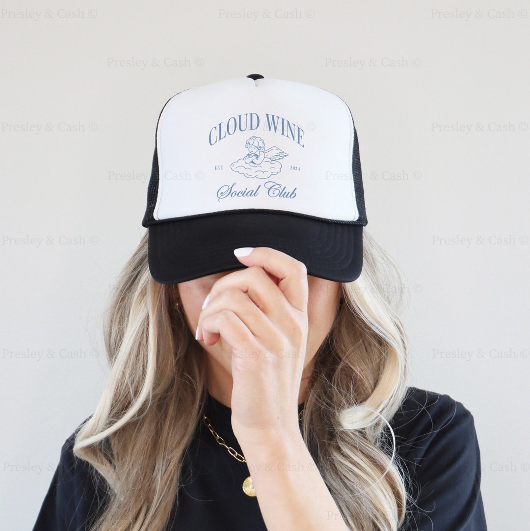 Custom Cloud Nine Bachelorette Hats Bride on Cloud Wine Hat Bachelorette Trucker Hats Cloud 9 ...