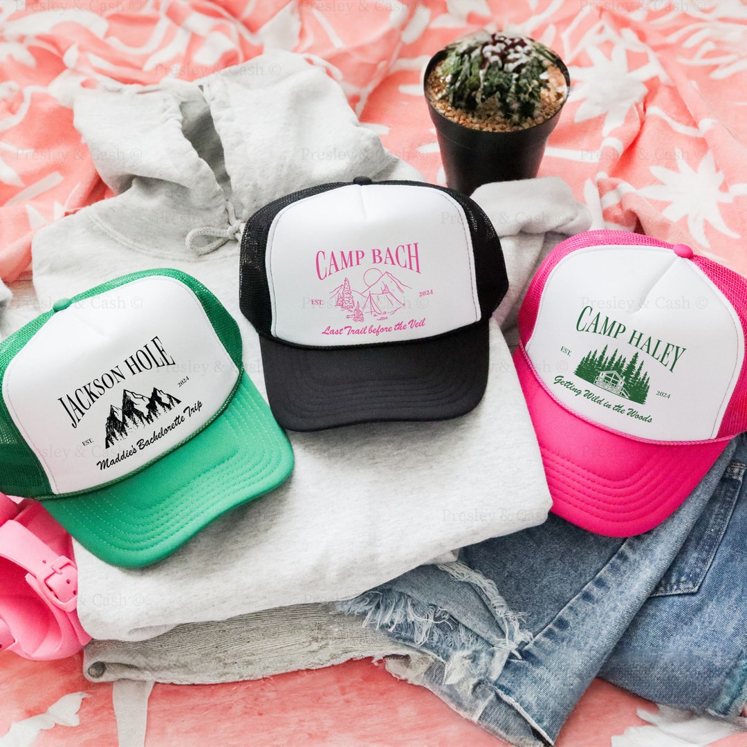 Custom Camp Bachelorette Trucker Hats Bachelorette Party Hat Camp Bach ...