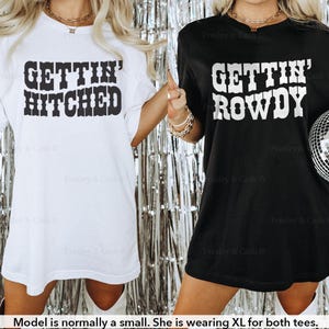 Getting Hitched Getting Rowdy Shirts Nashville Bachelorette Party Shirt ...