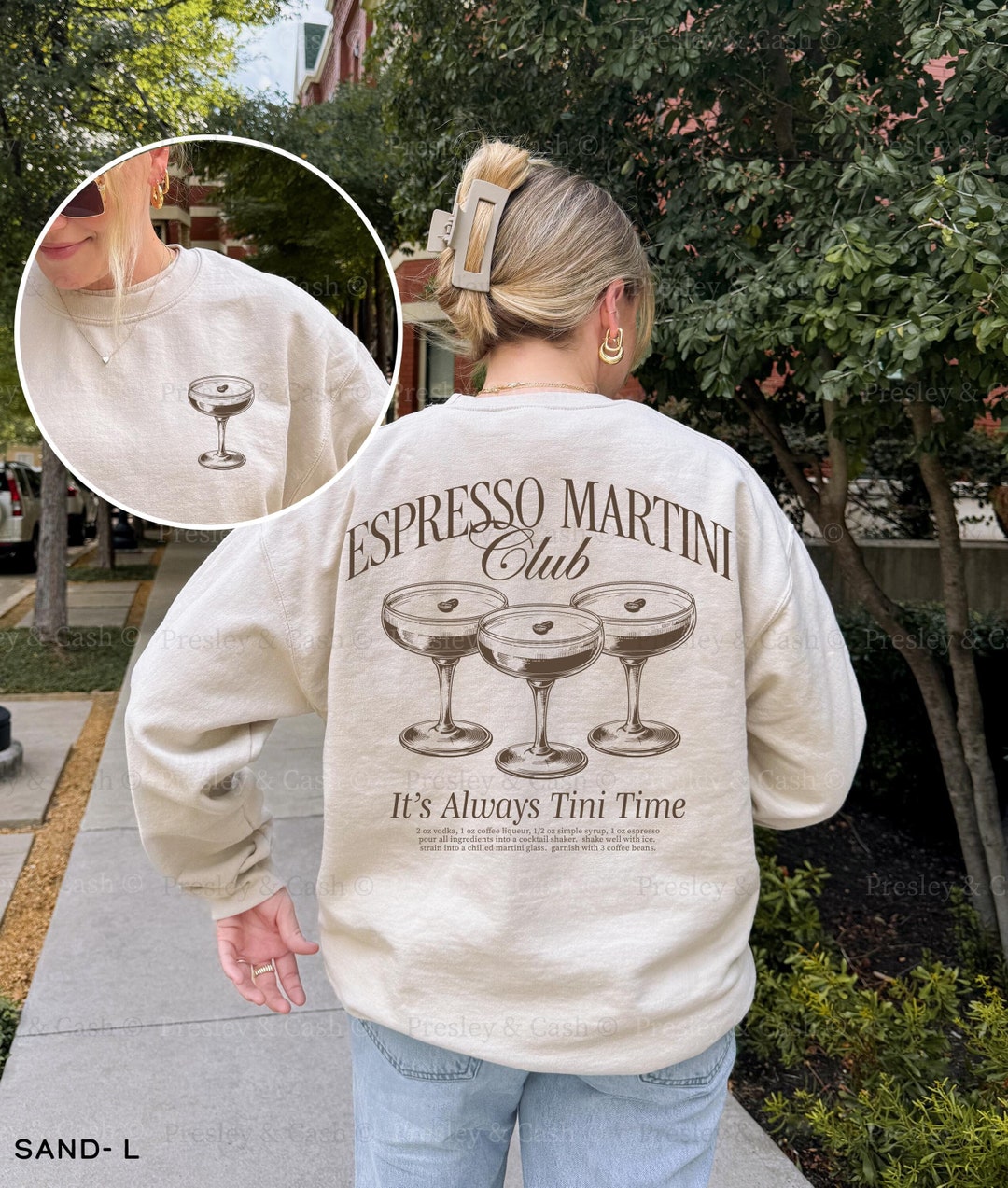 Espresso Martini Sweatshirt Tini Time Crewneck Espresso Martini Club ...