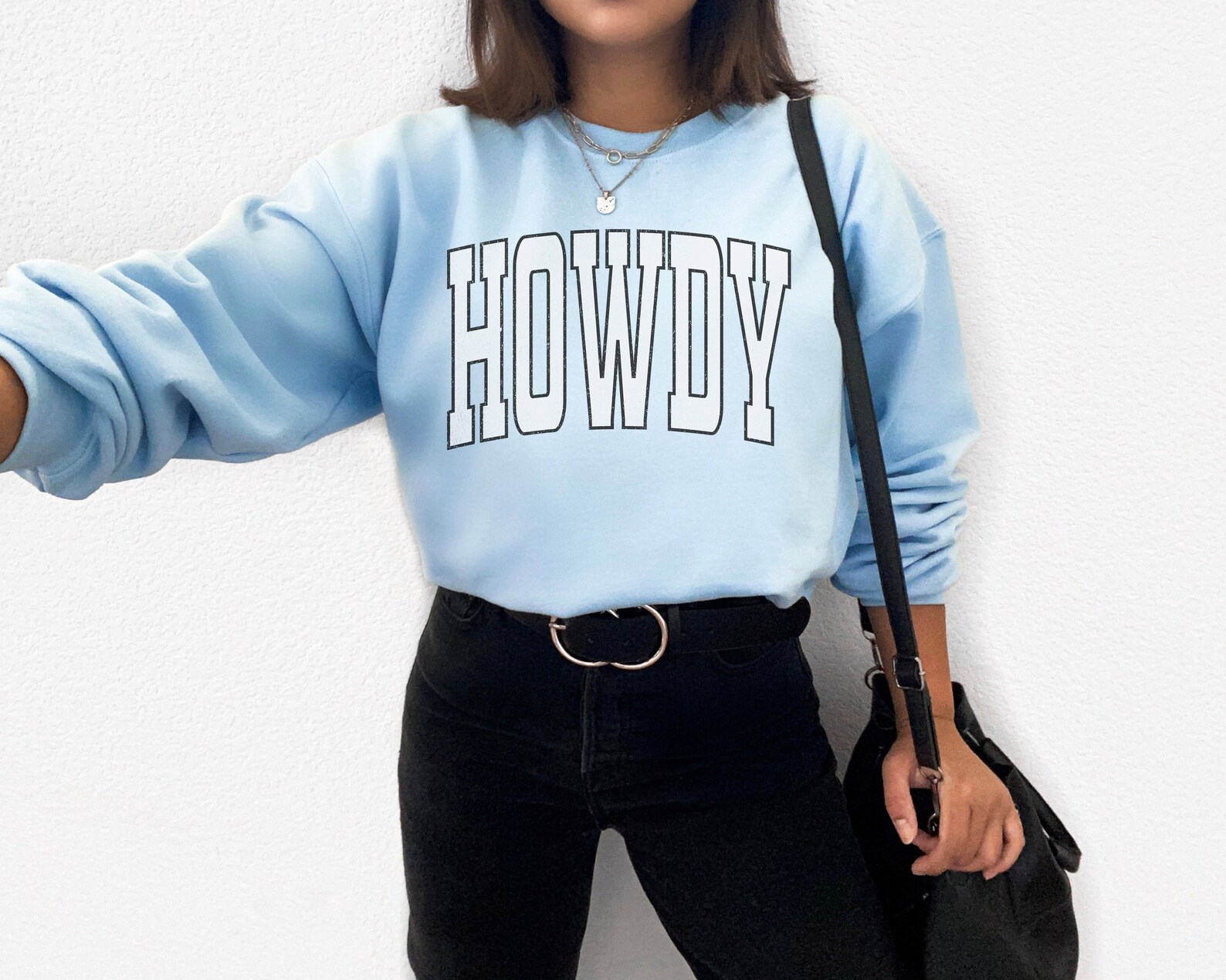 Howdy Sweatshirt Western Crewneck Oversized Varsity Shirt | Etsy