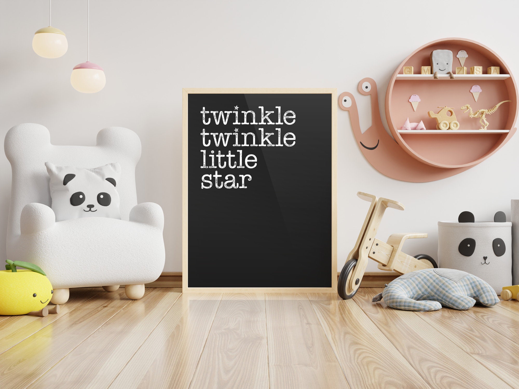 Twinkle Twinkle Little Star Printable Wall Art Black and - Etsy