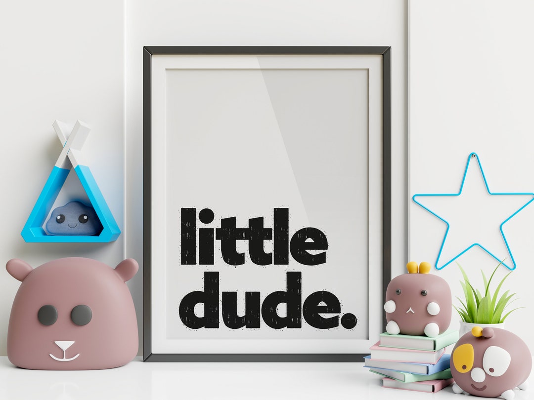 Little Dude Printable Wall Art, Black and White, Minimalist ...