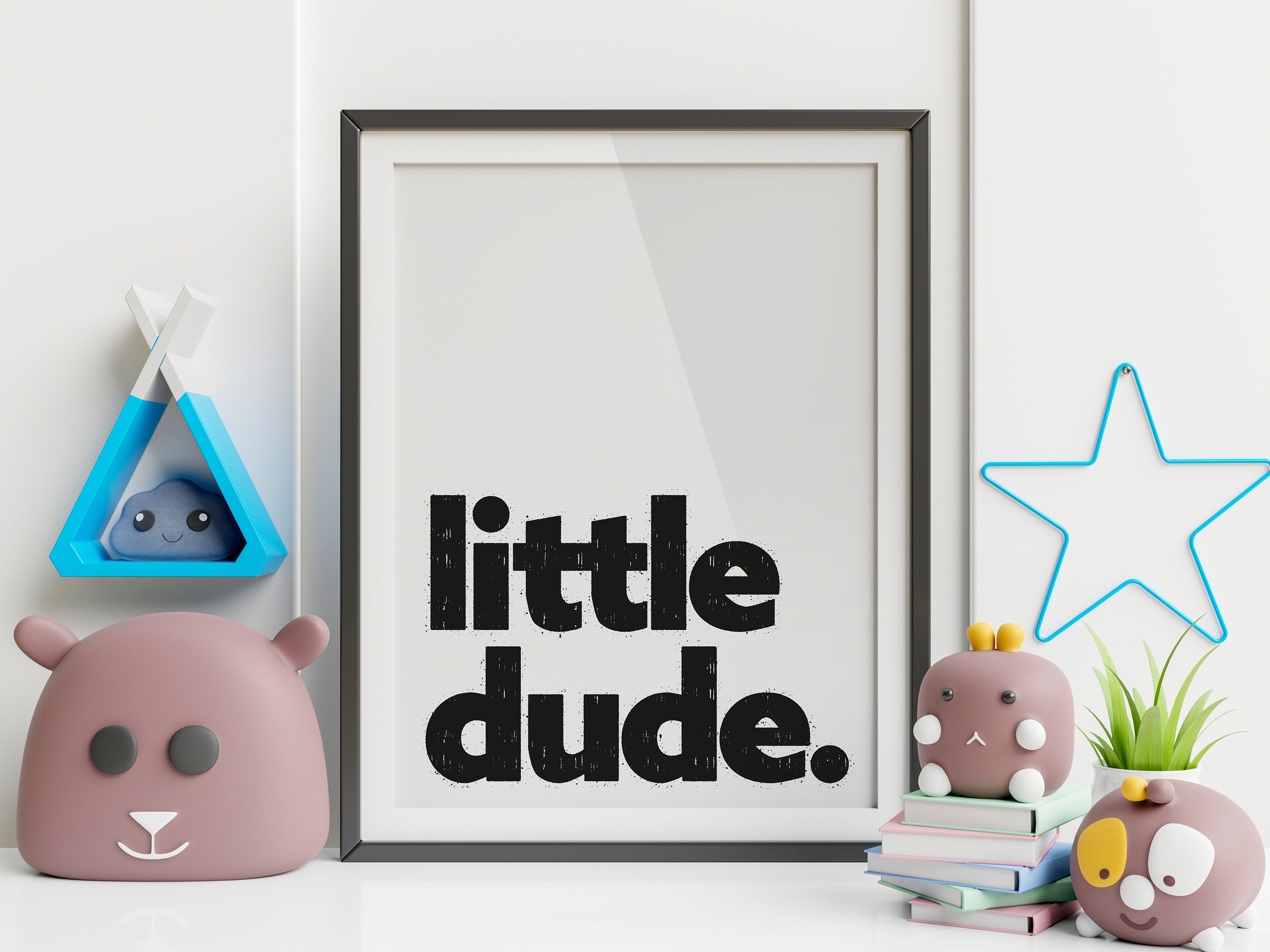 Little Dude Printable Wall Art, Black and White, Minimalist ...
