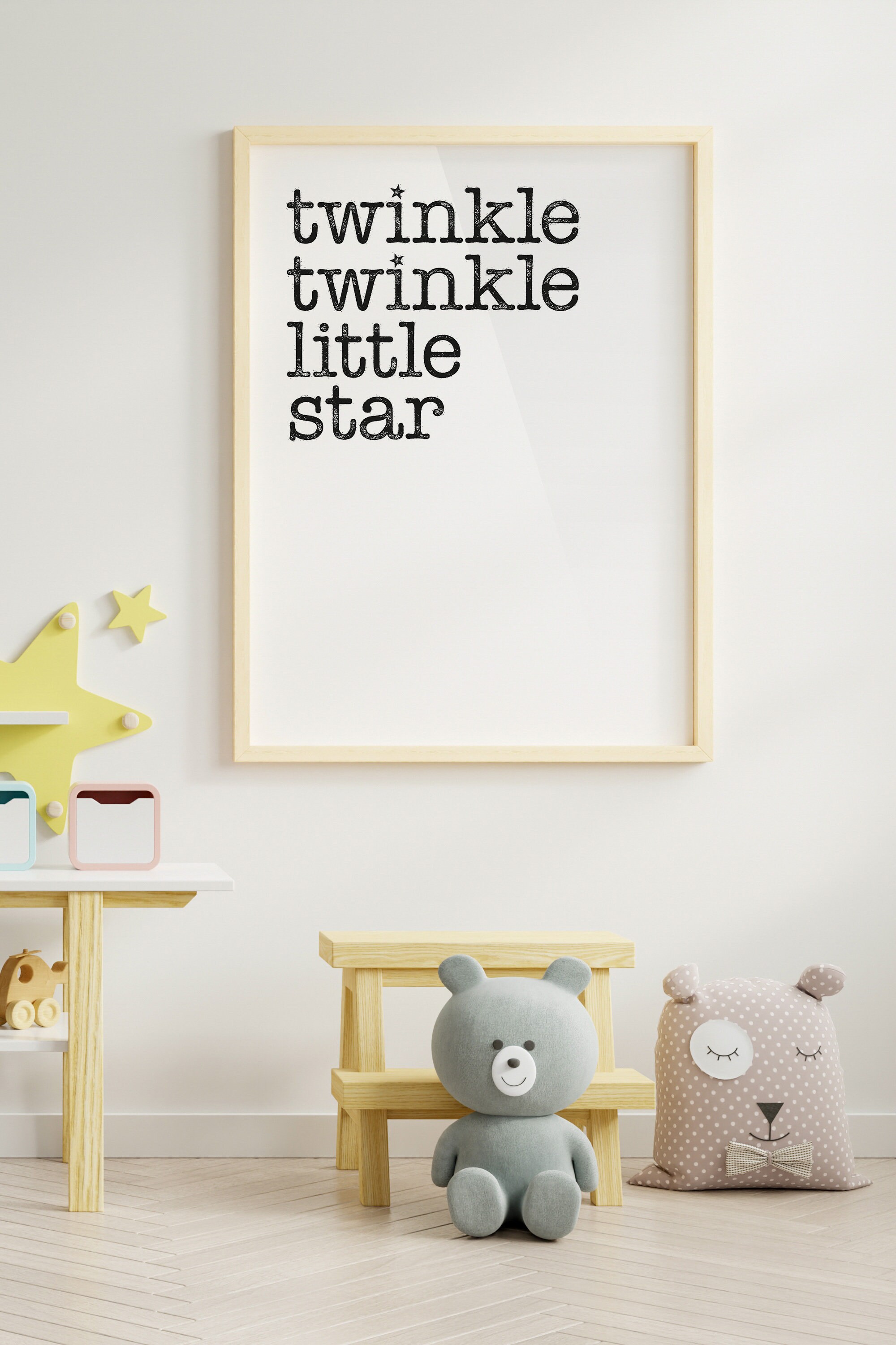 Twinkle Twinkle Little Star Printable Wall Art, Black and White ...
