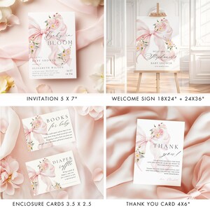 Pink Bow Baby in Bloom Baby Shower BUNDLE Template Baby Girl Floral ...