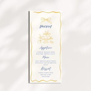 Pale Yellow Lemon Theme Summer Brunch Menu Card Retro Hand Drawn Citrus ...