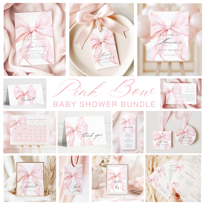 Bow Thank You Baby Shower - Etsy