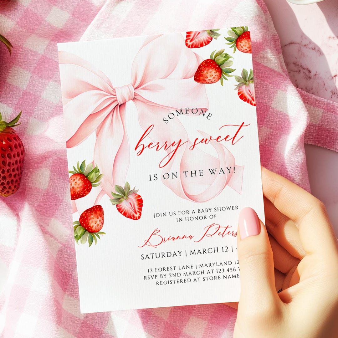 Berry Sweet Baby Shower Invitation Template Someone Berry Sweet is on ...