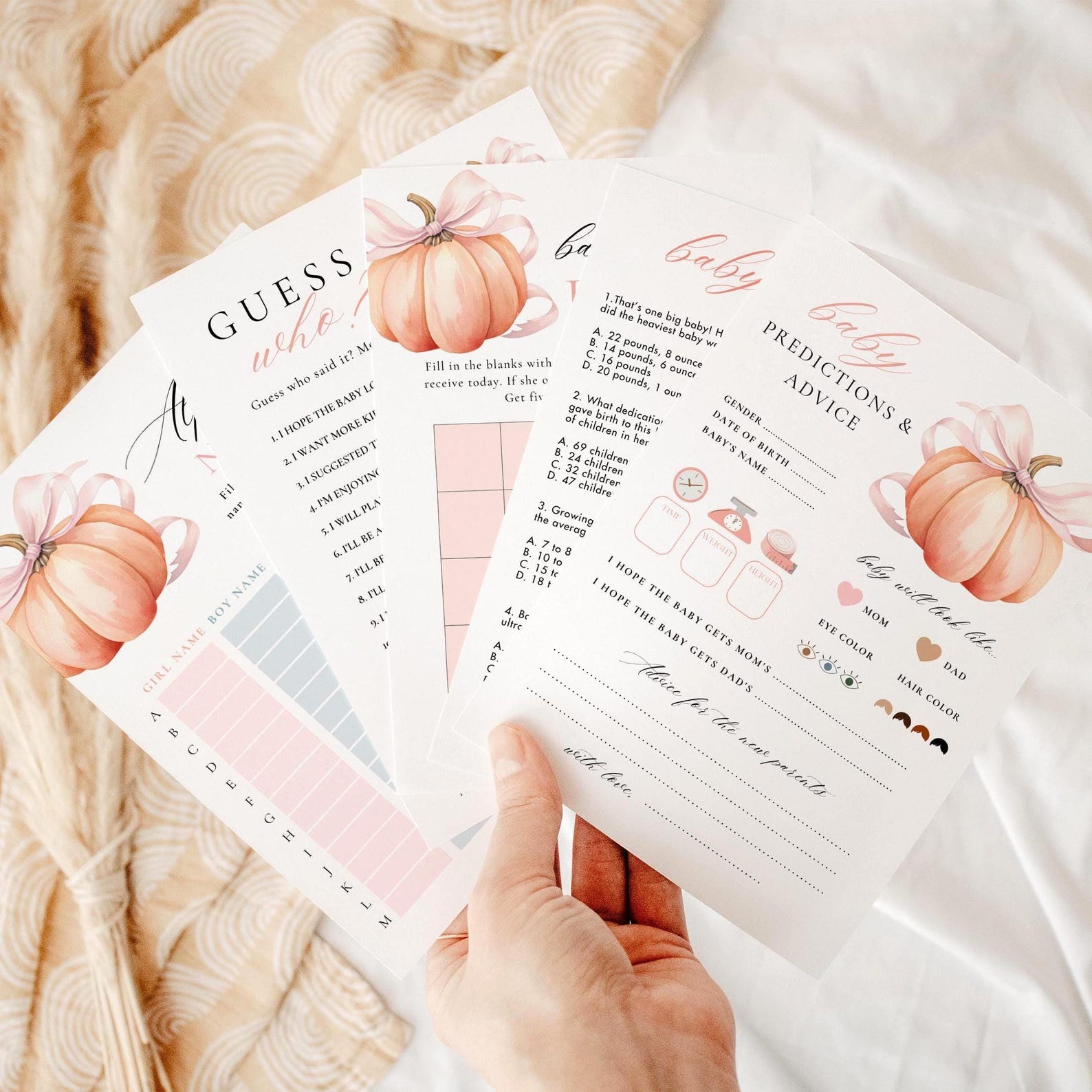 Little Pumpkin is on the Way Pink Bow Girl Baby Shower Invitation ...