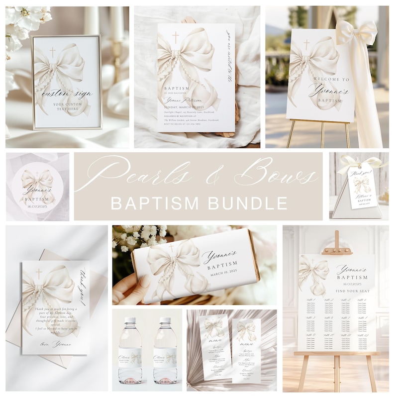 Baptism Template Coquette - Etsy