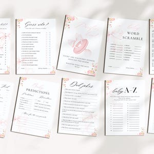 Pink Bow Baby in Bloom Baby Shower BUNDLE Template Baby Girl Floral ...