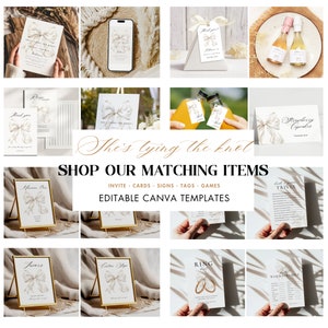 Bow Bridal Shower Invitation Template She's Tying the Knot Bridal Party ...