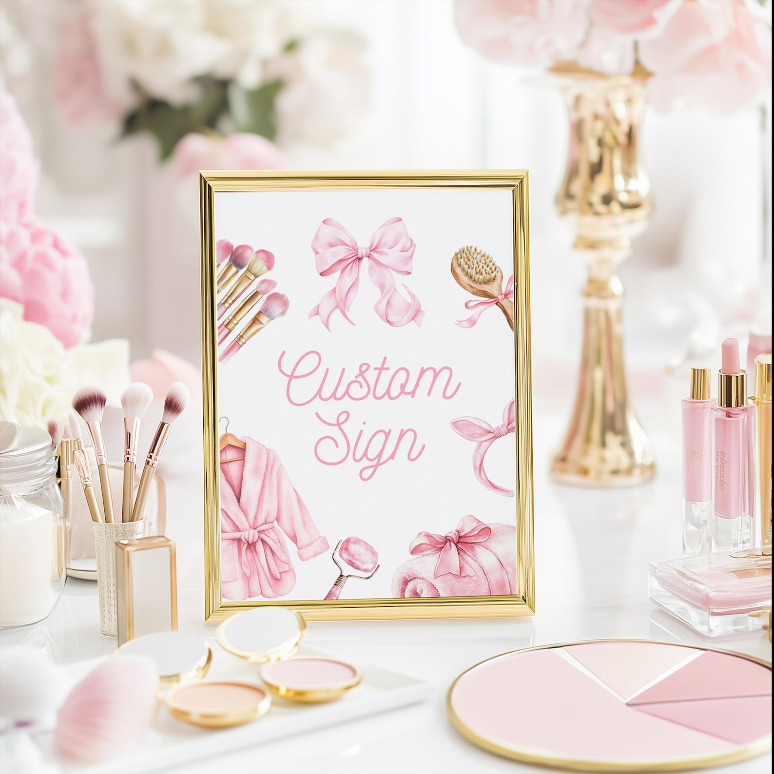 Spa Birthday Party Table Signs Tween Birthday Makeup Station Labels ...