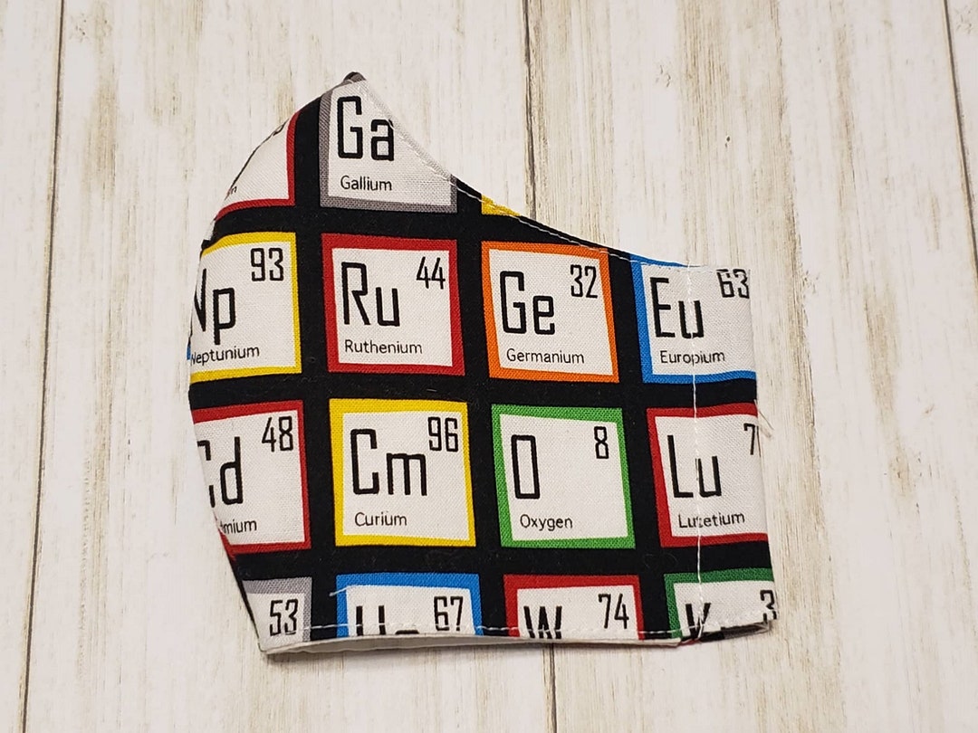 Periodic Table Kids Fitted Face Mask. Fitted Kids Face Mask WITH Filter ...