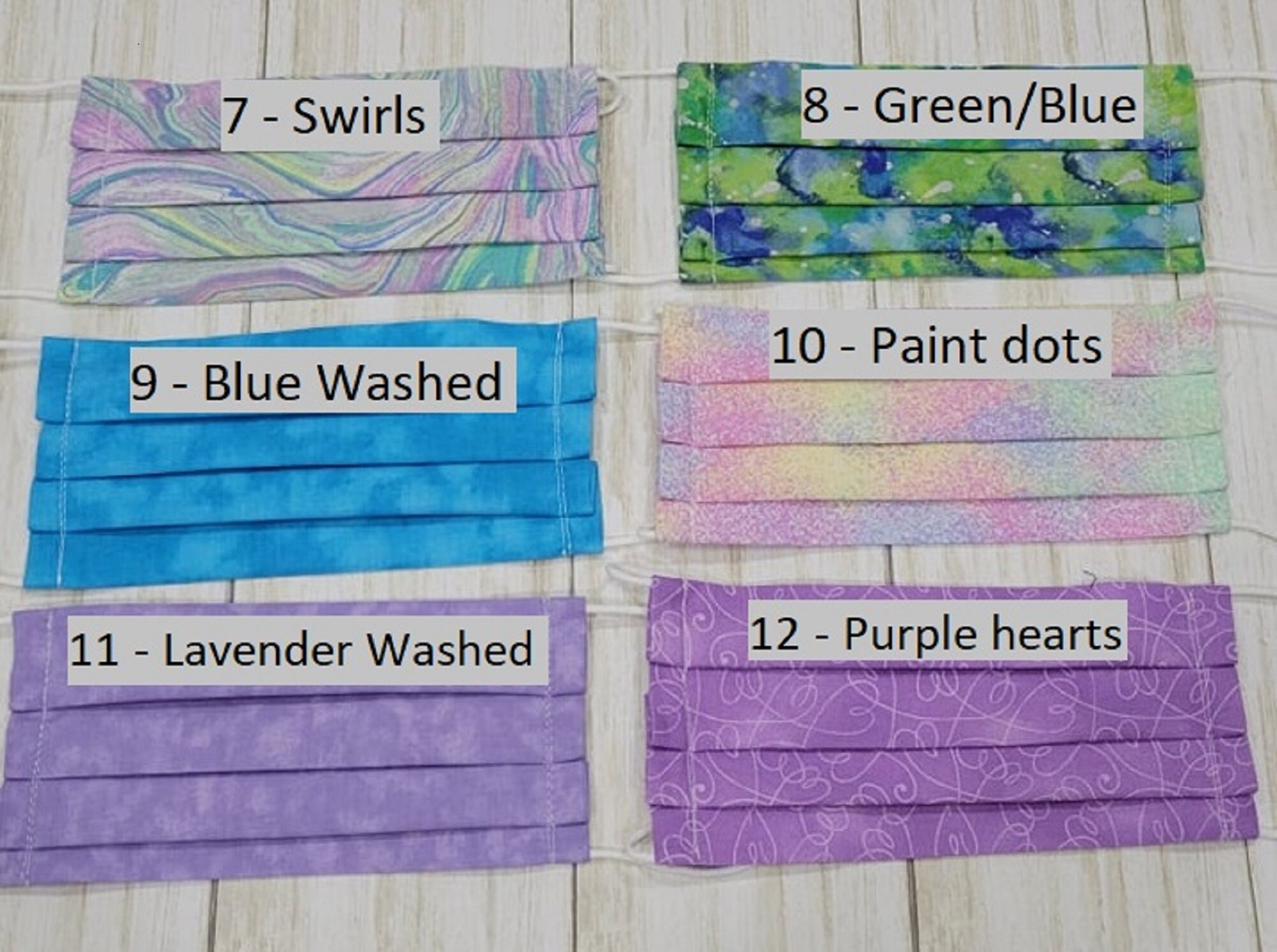 Pleated Face Mask. Solid and Print. Double Layered Cotton With | Etsy