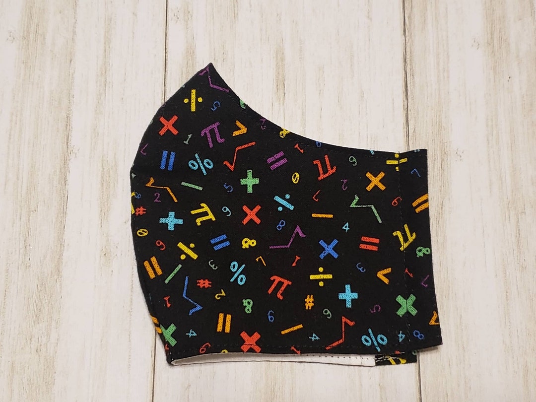 Math Symbols Kids Fitted Face Mask. fitted kids face mask WITH - Etsy ...