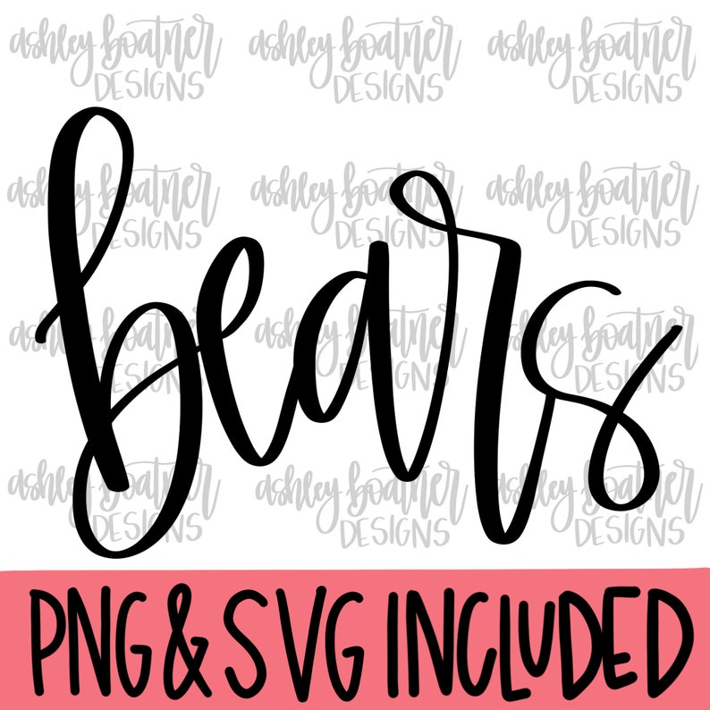 Bears Mascot Hand Lettered Design PNG SVG | Football | Mascot SVG ...
