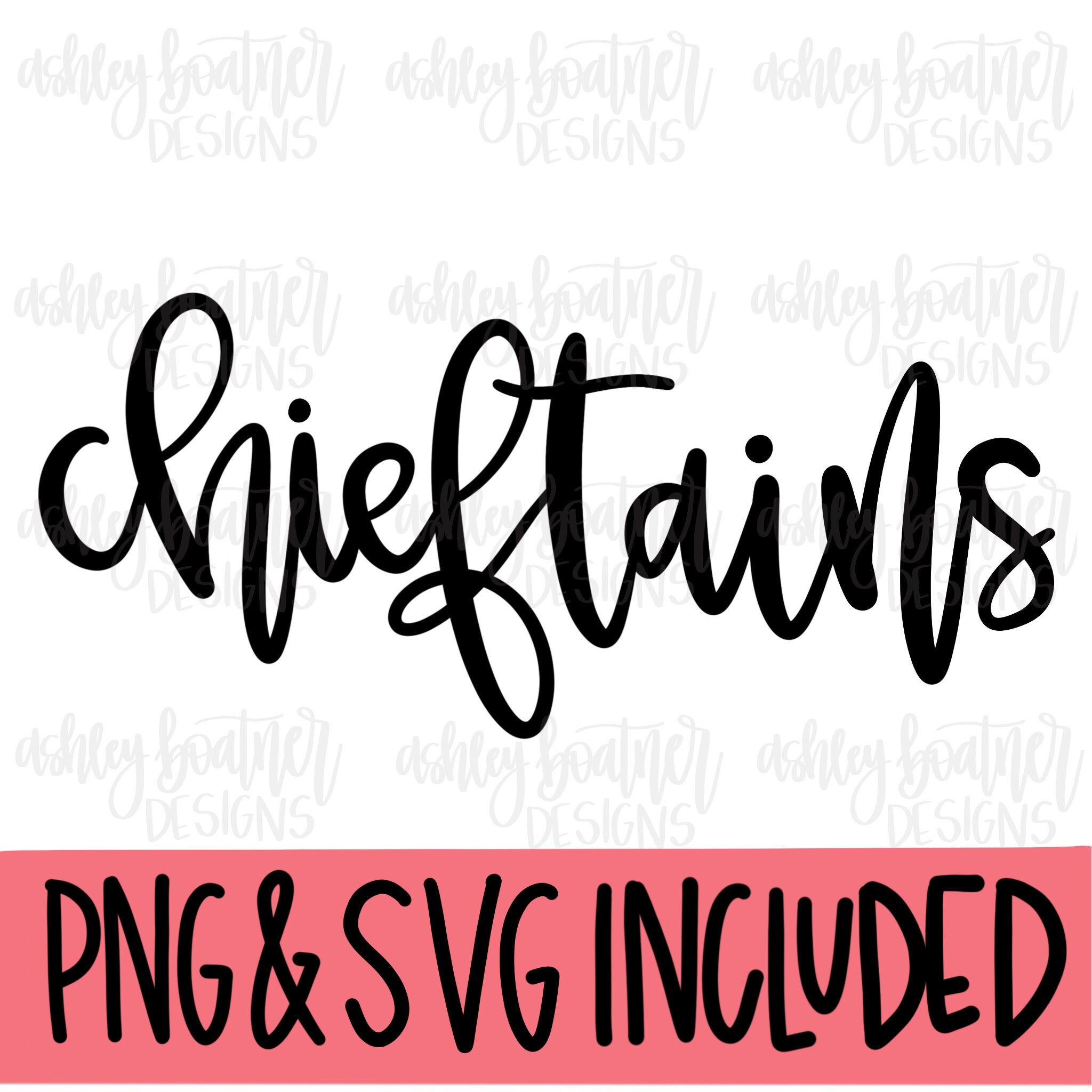 Chieftains Mascot Hand Lettered Design Football SVG Mascot | Etsy