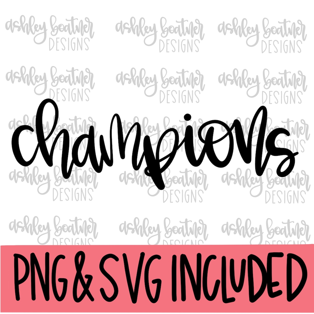 Champions Mascot Hand Lettered Design | Football SVG | Mascot SVG ...