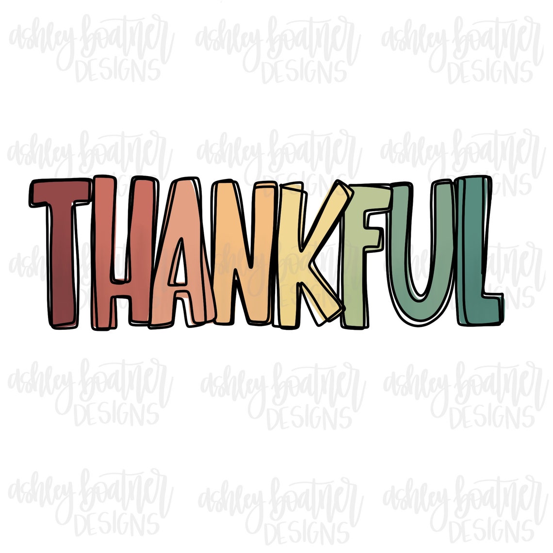 Thankful PNG Design Thanksgiving Sublimation PNG Fall | Etsy