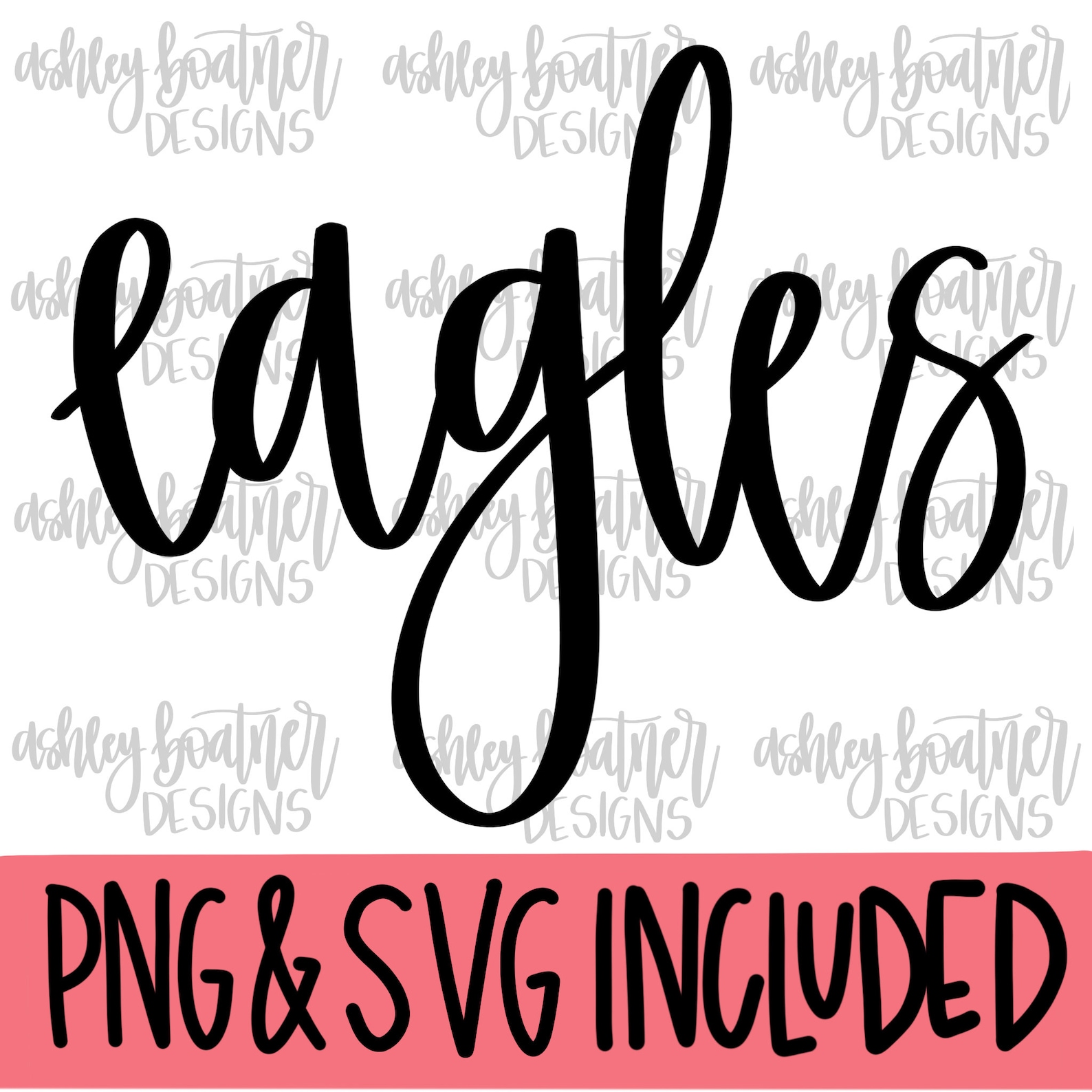 Eagles Mascot Hand Lettered Design PNG SVG | Football | Mascot SVG ...