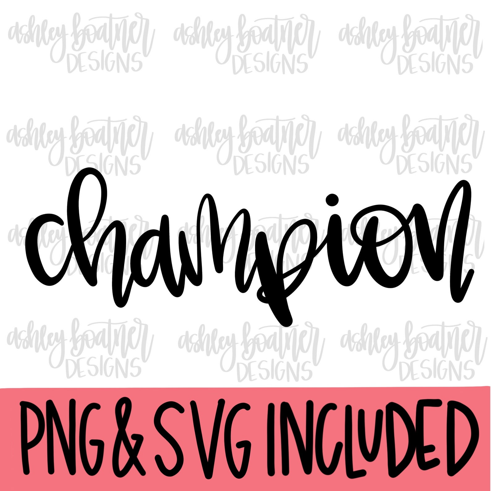 Champion Mascot Hand Lettered Design Football SVG Mascot | Etsy