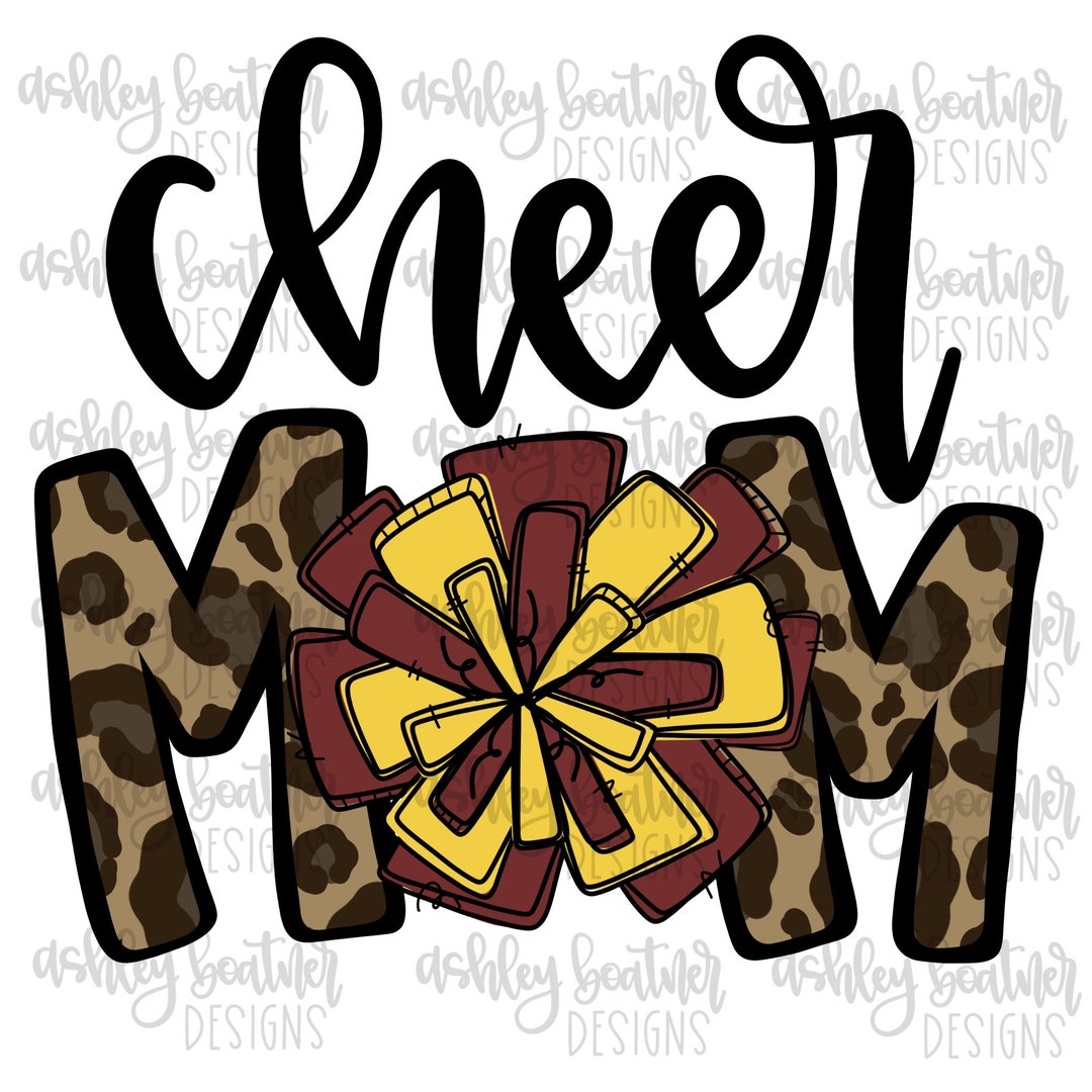 Cheer Mom Sublimation Design | Hand Drawn PNG | Digital Download ...