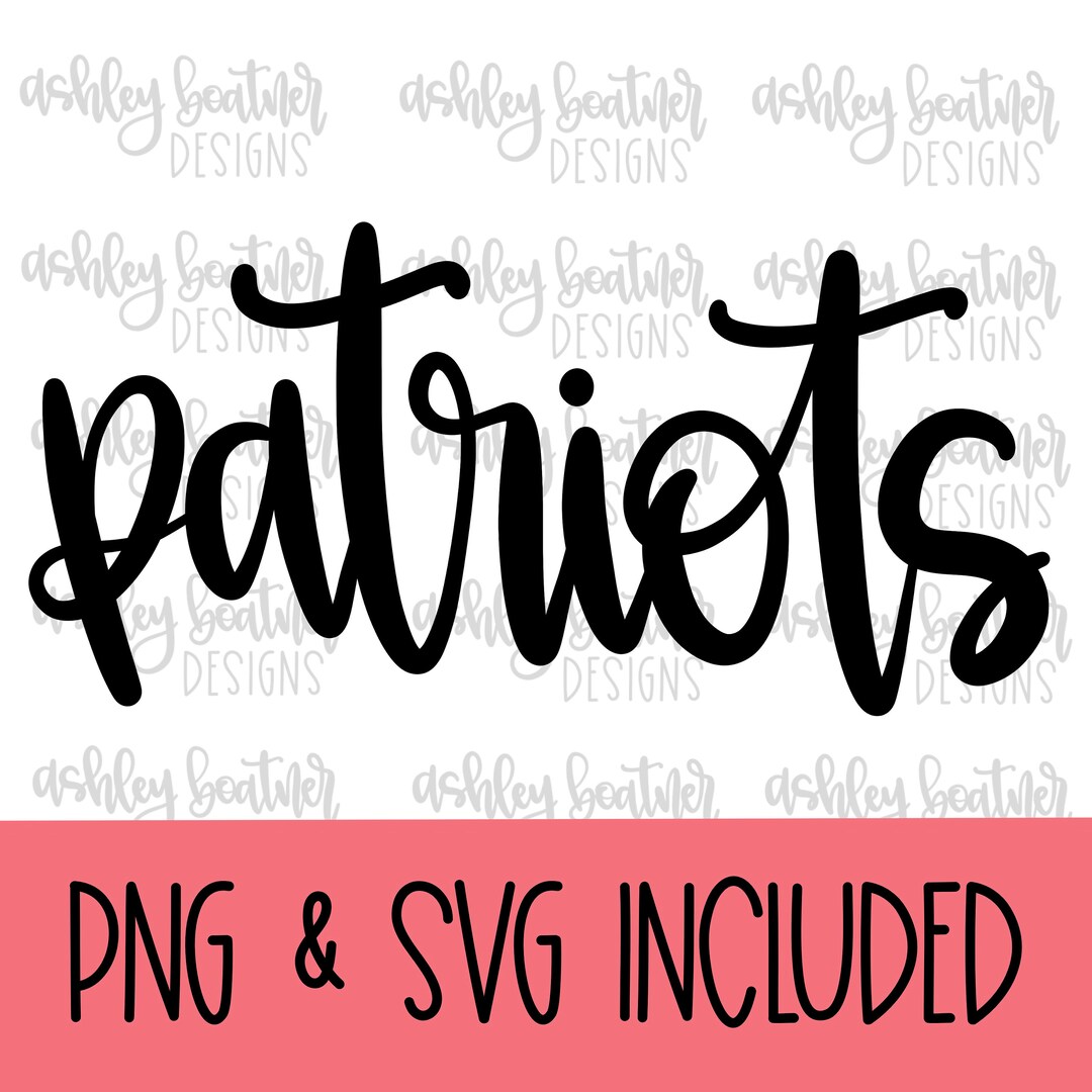 Patriots Mascot Hand Lettered Design PNG SVG | Football | Mascot SVG ...