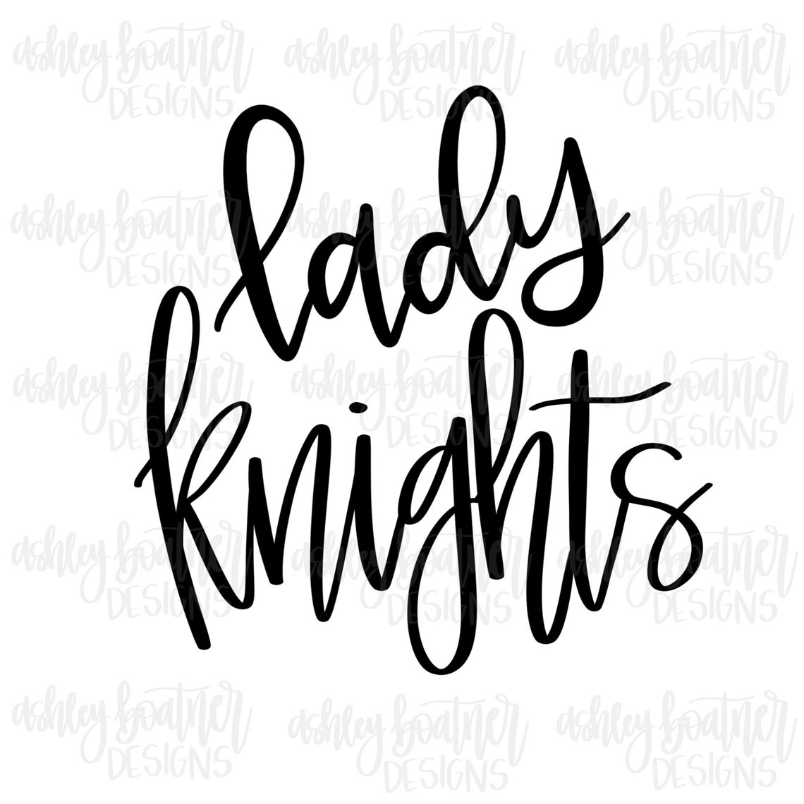 Lady Knights Mascot Hand Lettered Design Football SVG - Etsy