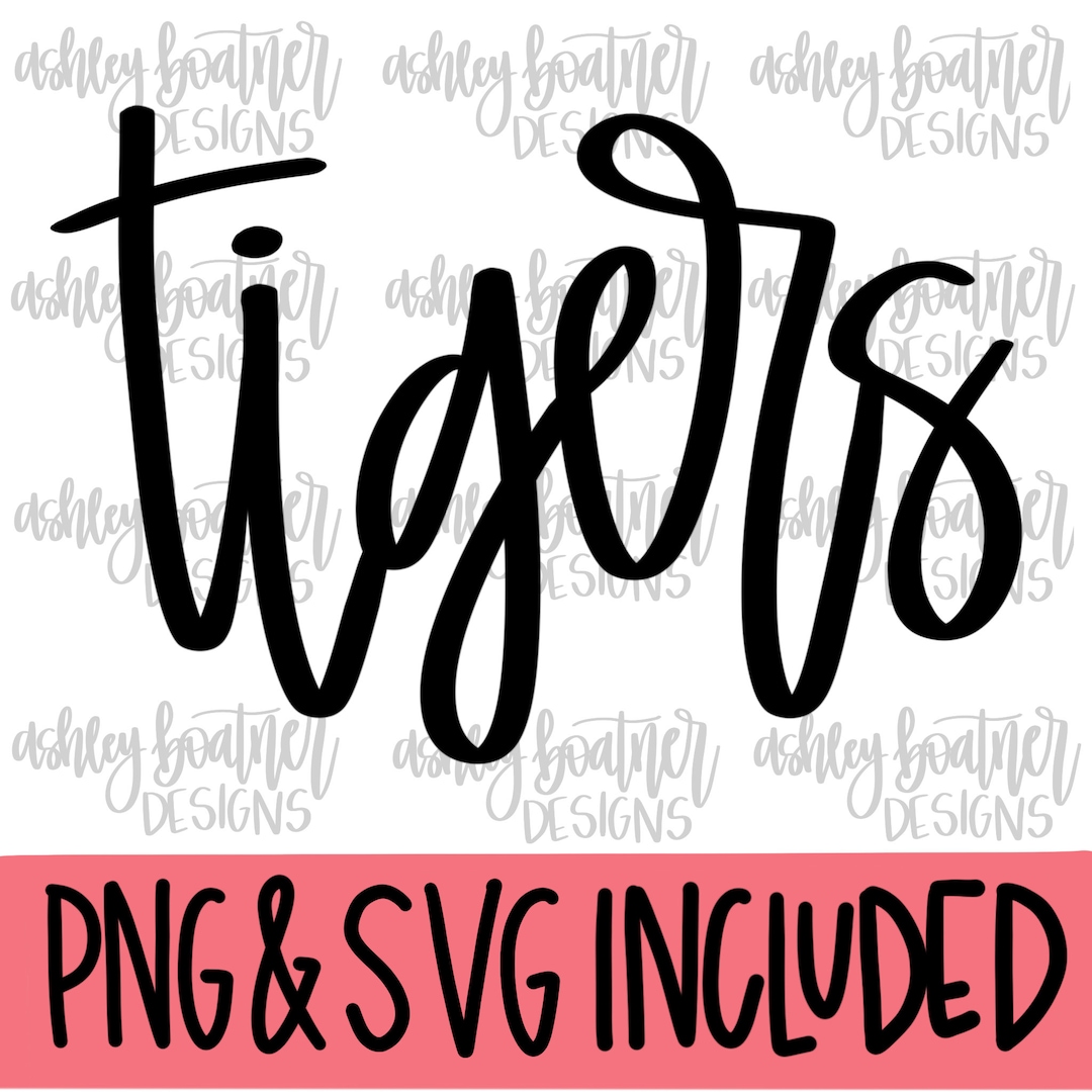 Tigers Mascot Hand Lettered Design PNG SVG | Football | Mascot SVG ...