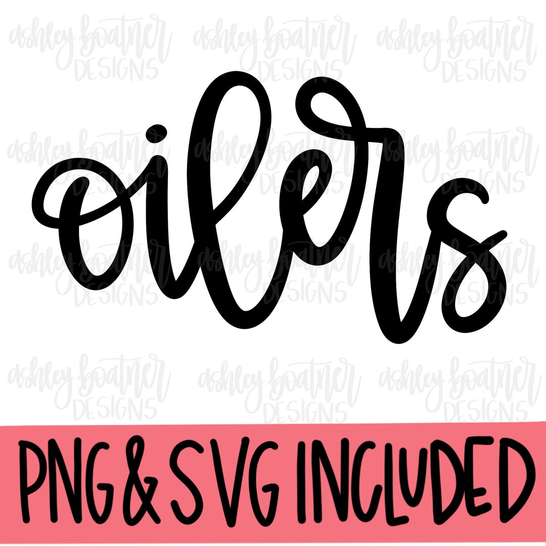 Oilers Mascot Hand Lettered Design | Football SVG | Mascot SVG Download ...
