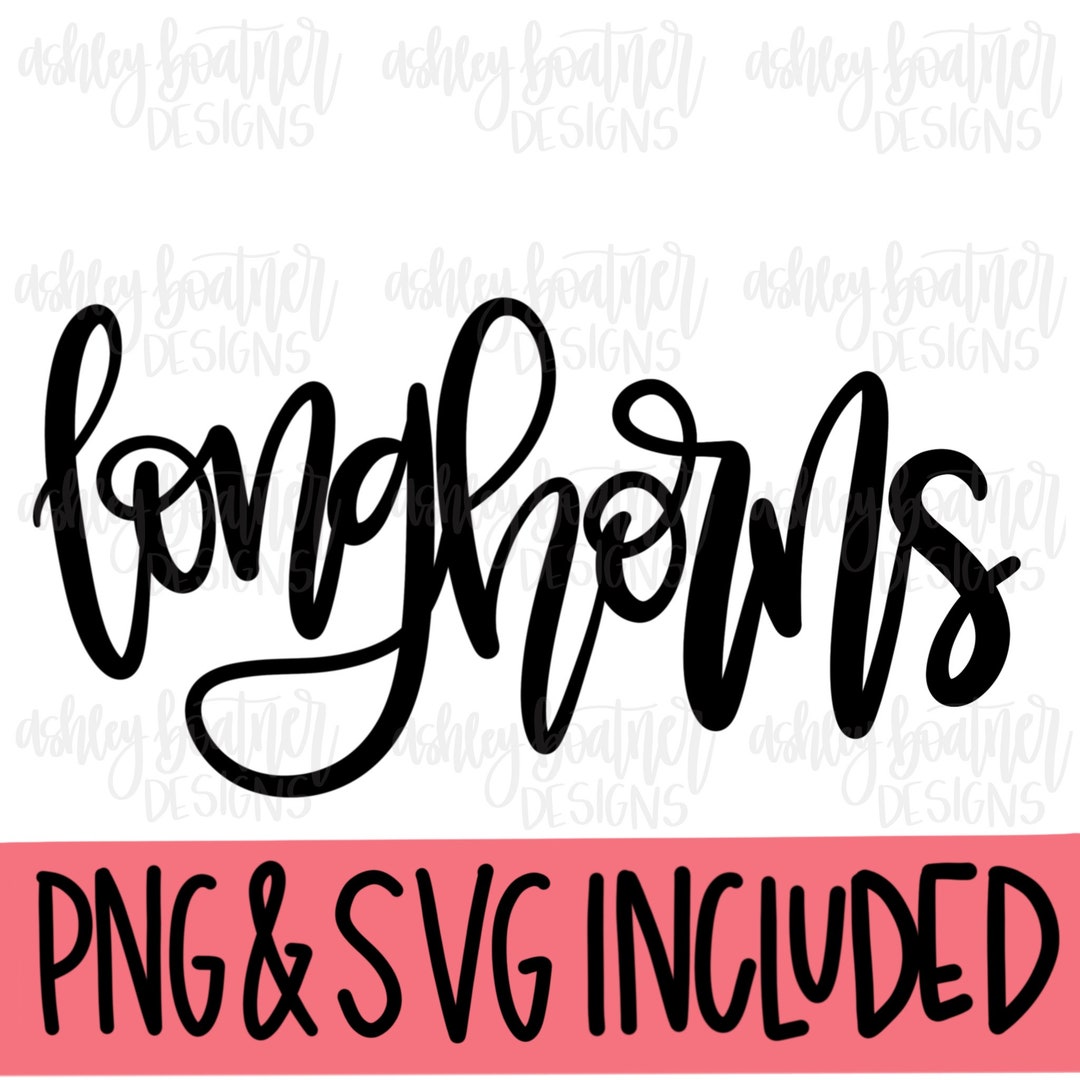 Longhorns Mascot Hand Lettered Design PNG SVG | Football | Mascot SVG ...
