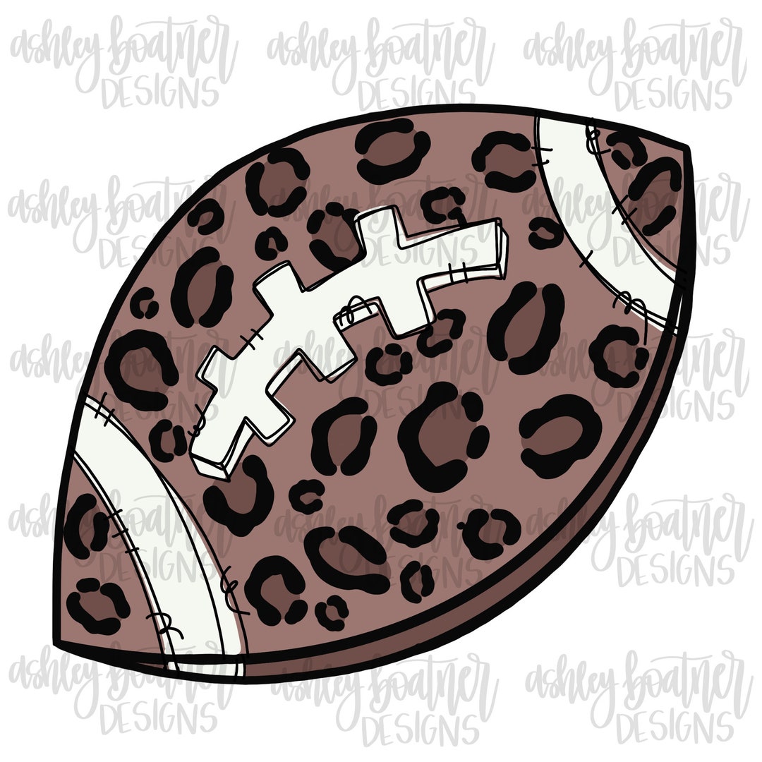Leopard Football Sublimation | Football PNG | Hand Drawn Digital ...