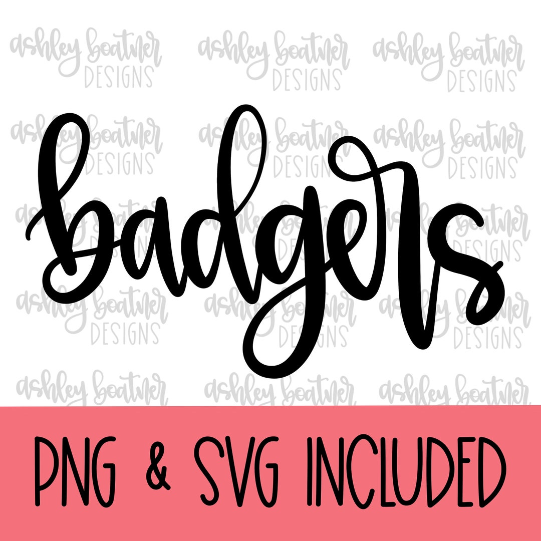 Badgers Mascot Hand Lettered Design PNG SVG | Football | Mascot SVG ...