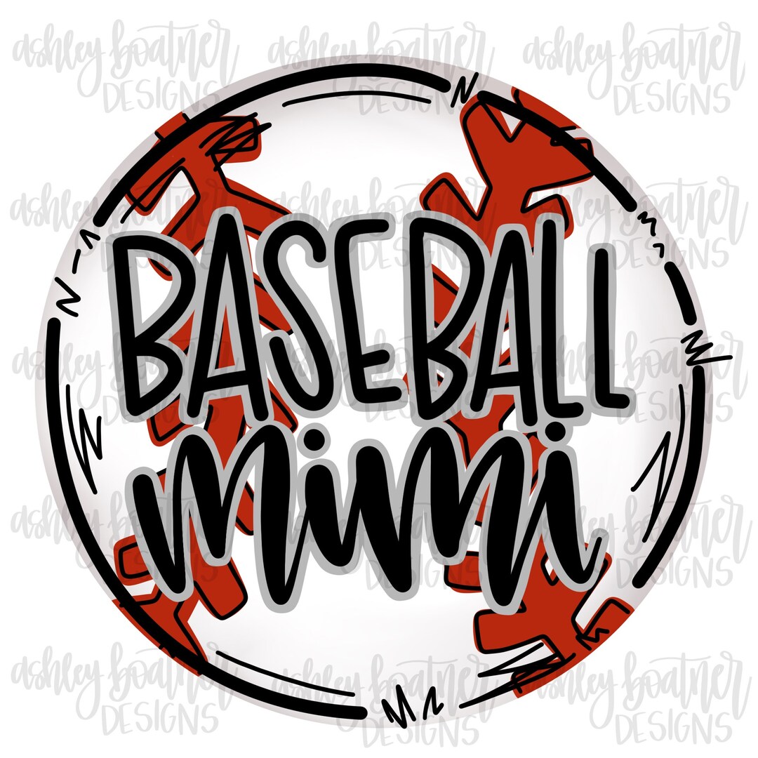 Baseball Mimi Sublimation Design | Hand Drawn PNG | Digital Download ...