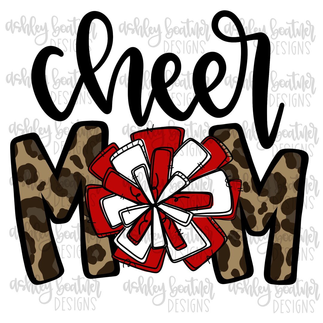 Cheer Mom Sublimation Design | Hand Drawn PNG | Digital Download ...