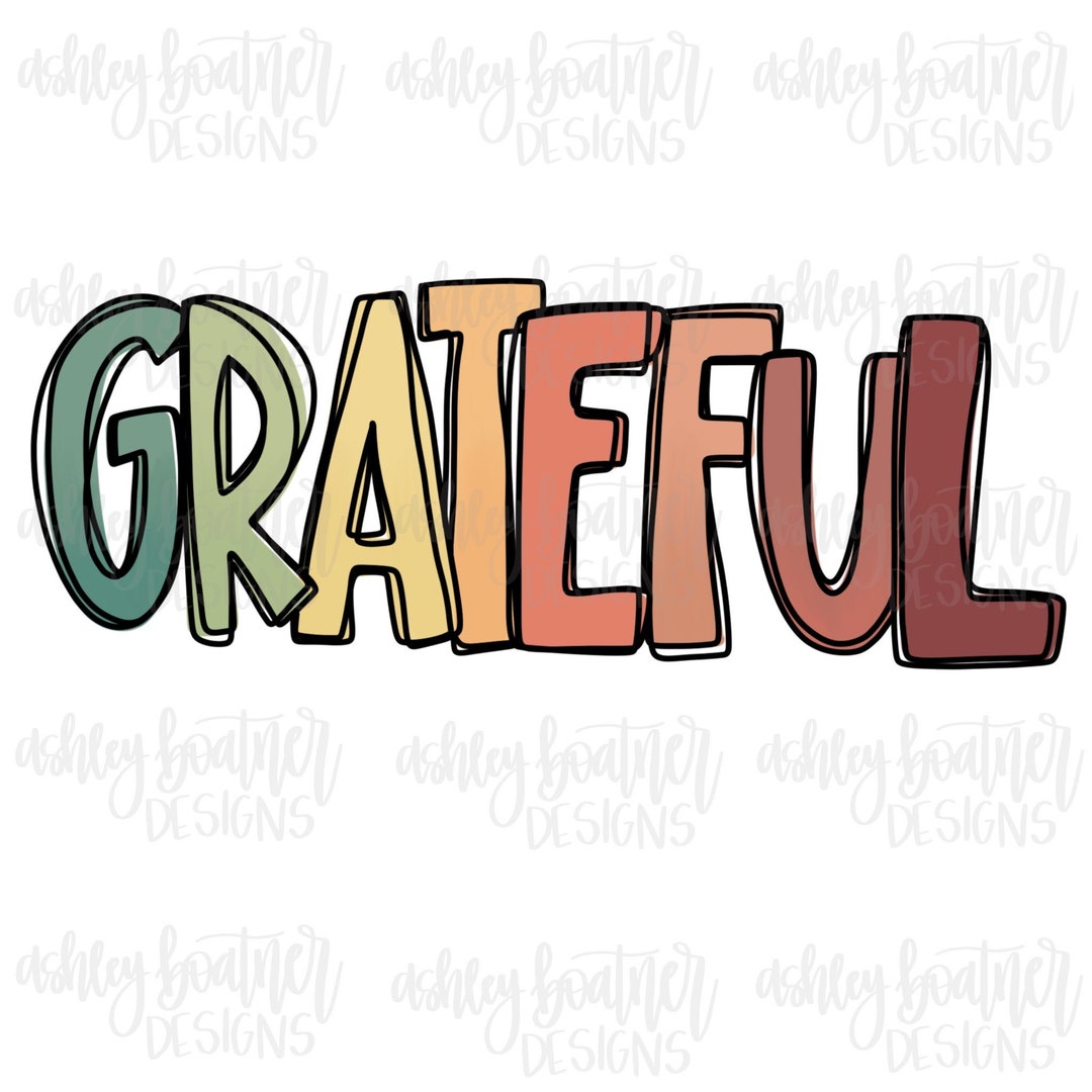 Grateful PNG Design | Fall Design | Thanksgiving Sublimation | Hand ...