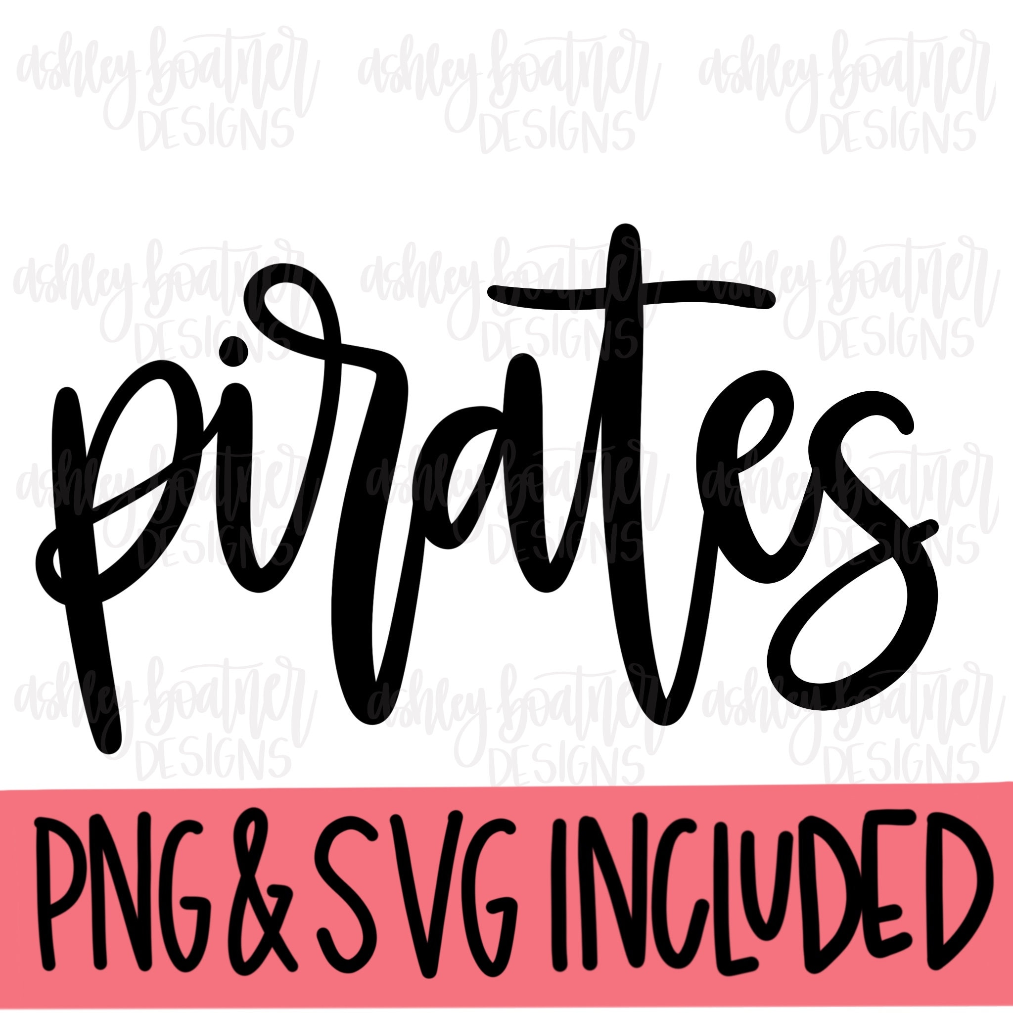 Pirates Mascot Hand Lettered Design Football SVG Mascot - Etsy