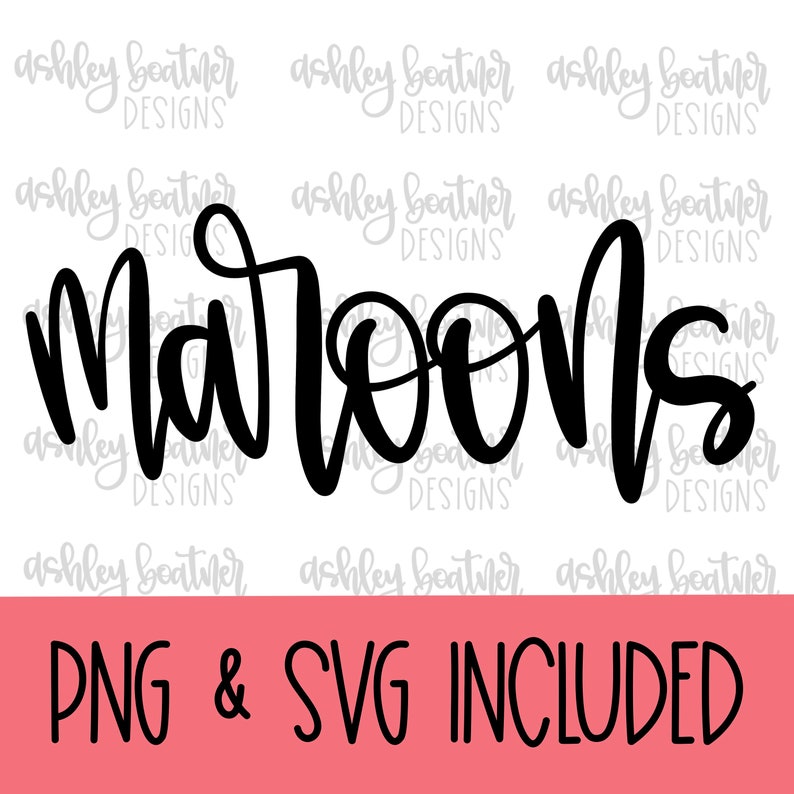 Maroons Mascot Hand Lettered Design PNG SVG Football | Etsy