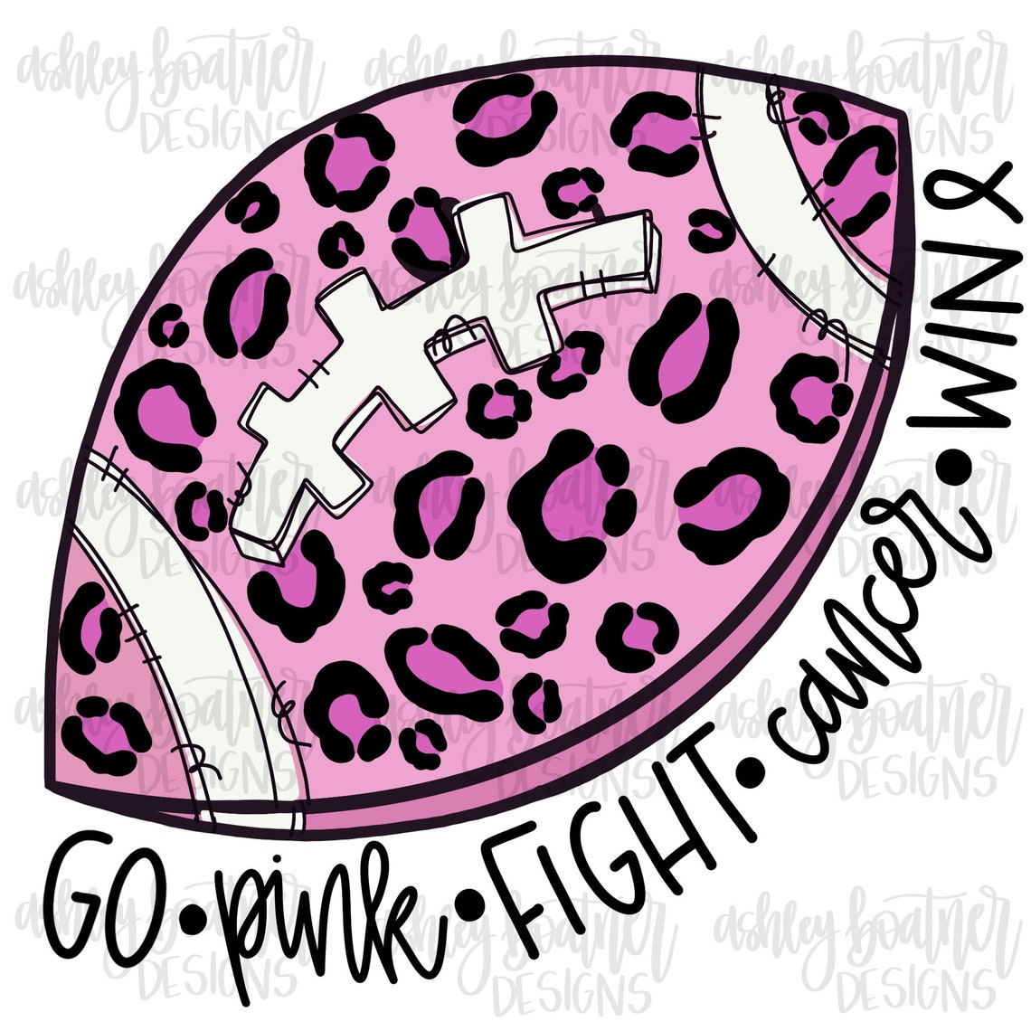 Go Fight Win Pink Football Breast Cancer Awareness Design - Etsy